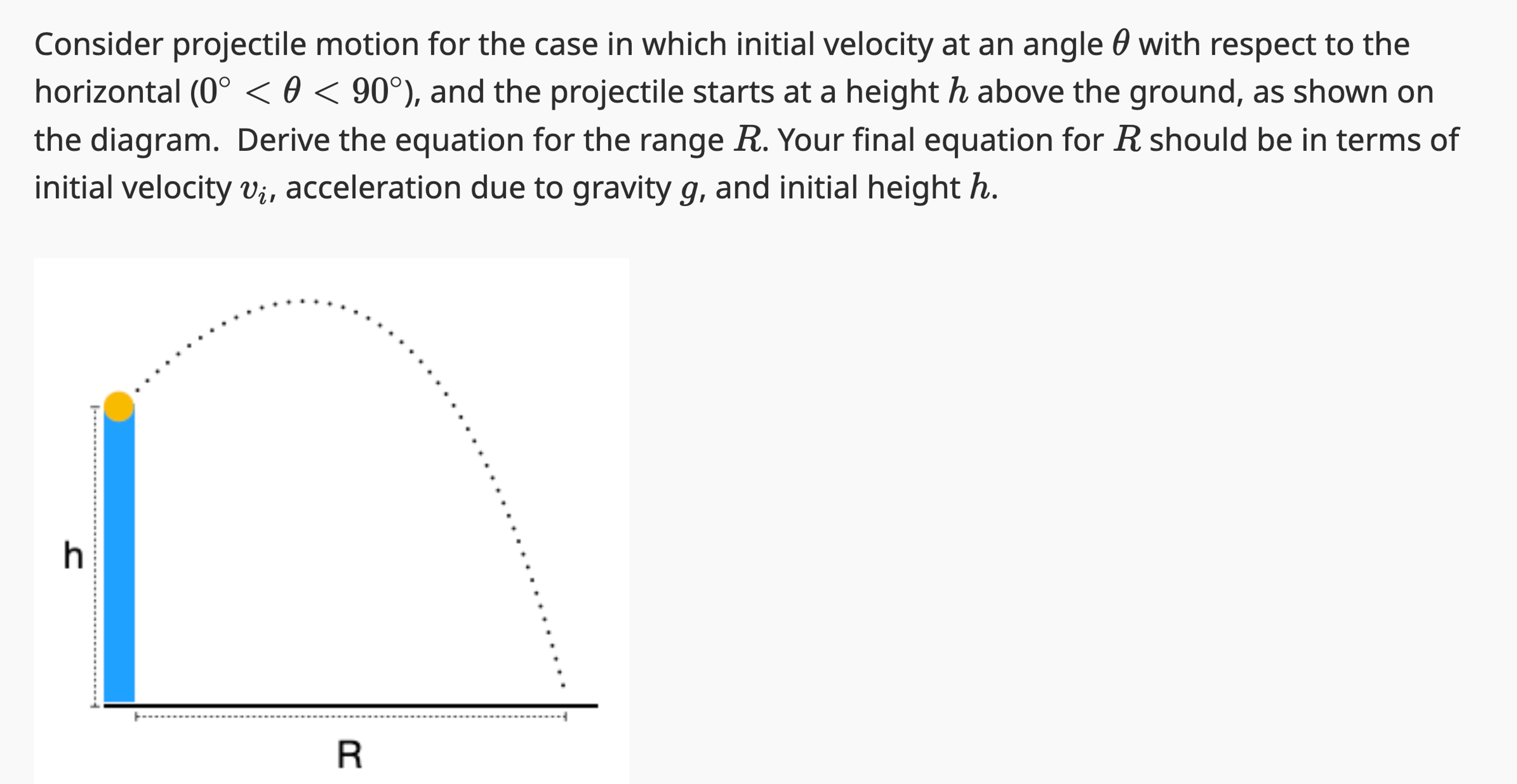 Solved Consider projectile motion for the case in which | Chegg.com