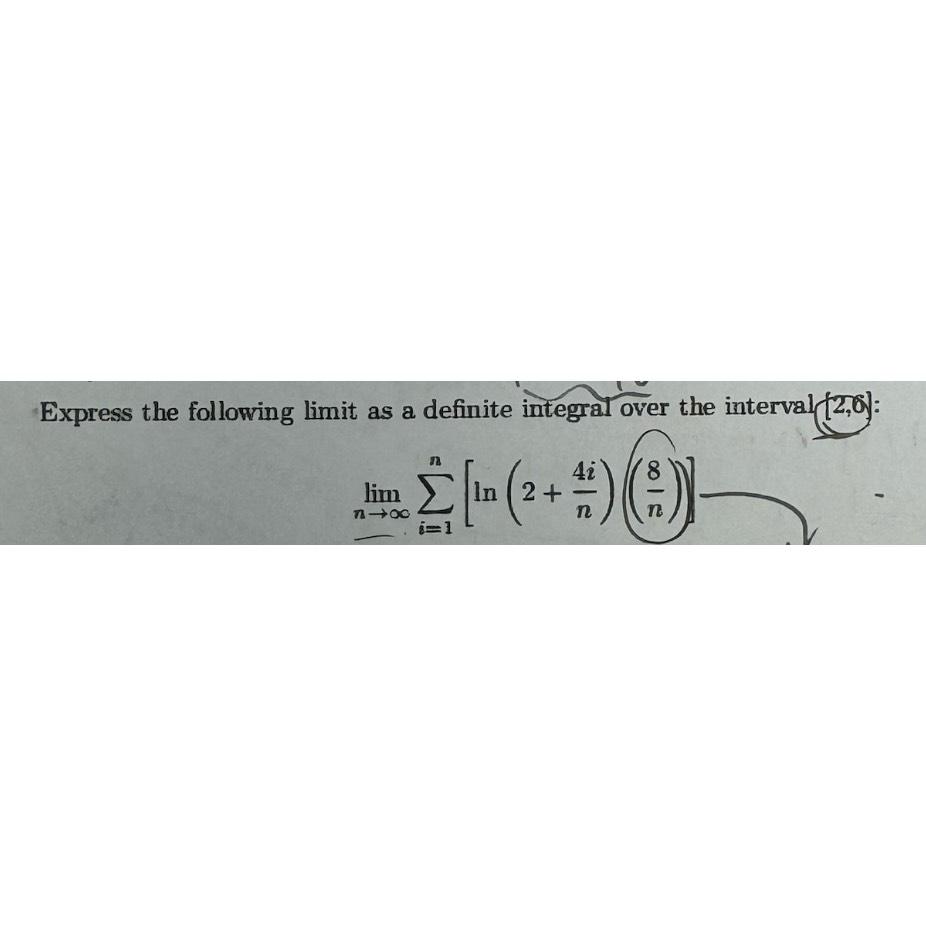 Solved Express the following limit as a definite integral | Chegg.com