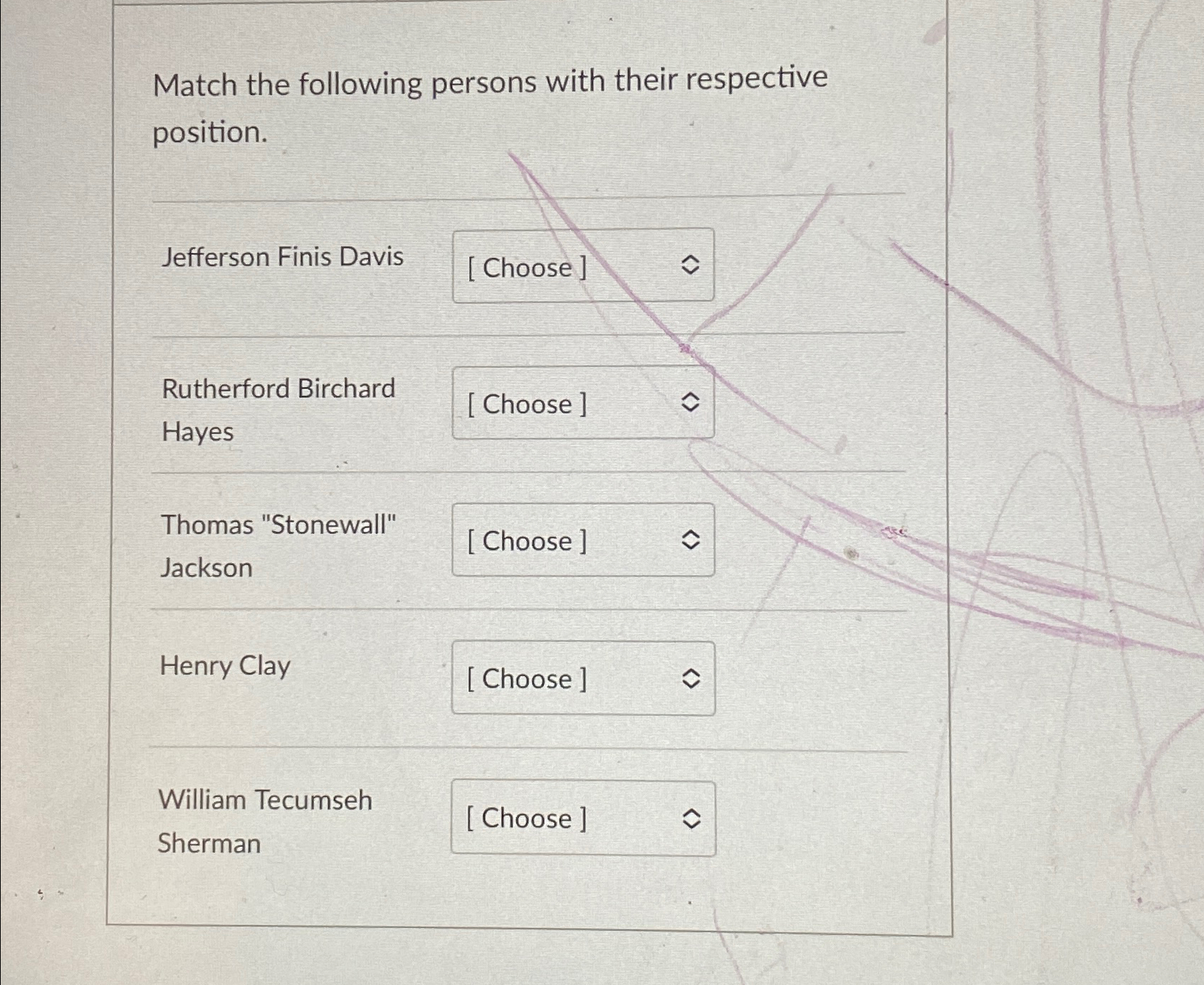 Solved Match the following persons with their respective | Chegg.com