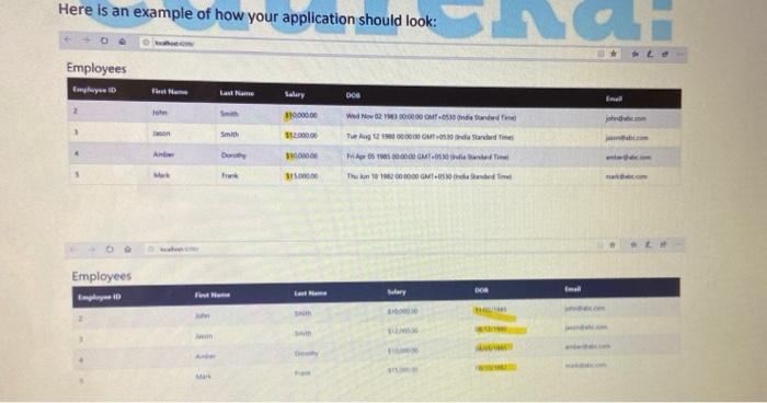 Problem Statement Display employee salary & DOB using | Chegg.com