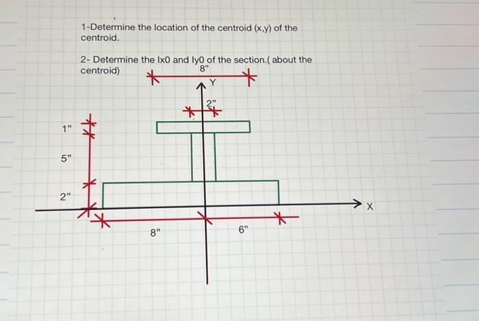 Solved 1-Determine the location of the centroid (x,y) of the | Chegg.com