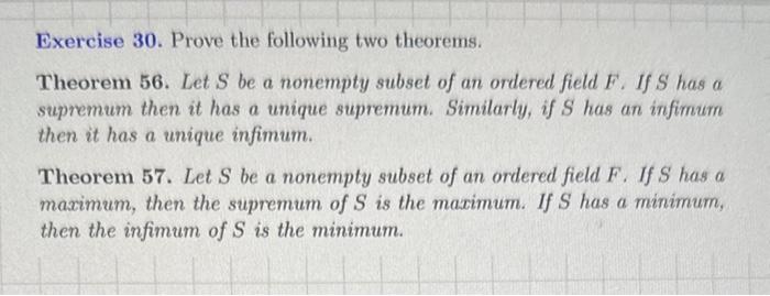 Solved Exercise 30. Prove the following two theorems. | Chegg.com