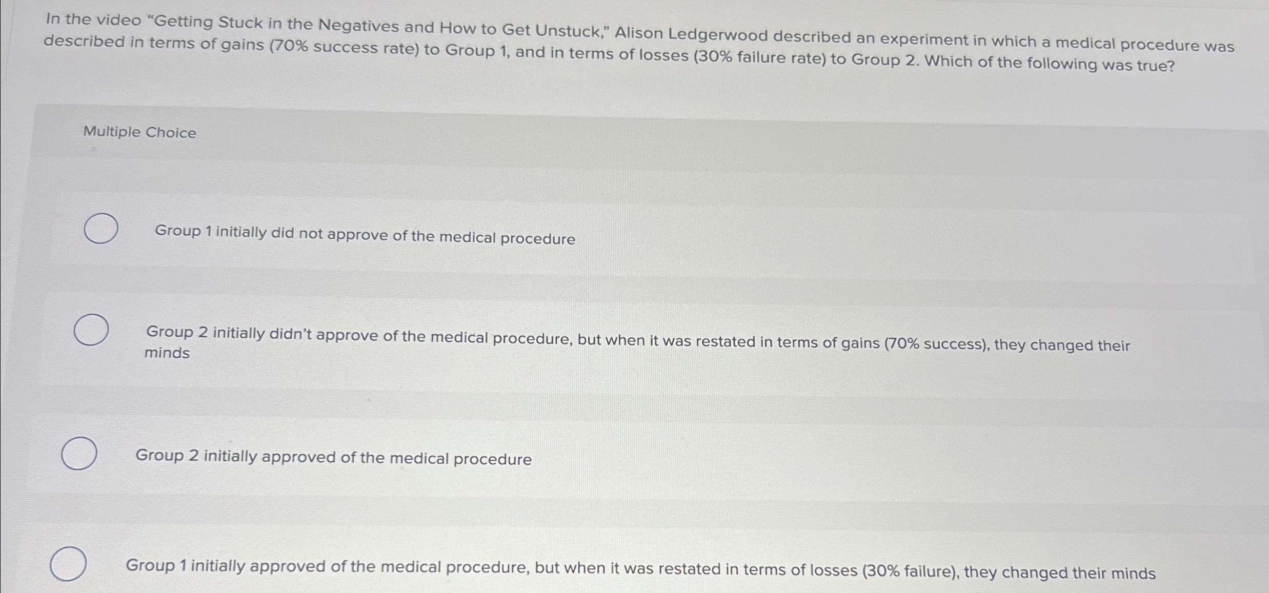 Solved In the video "Getting Stuck in the Negatives and How | Chegg.com