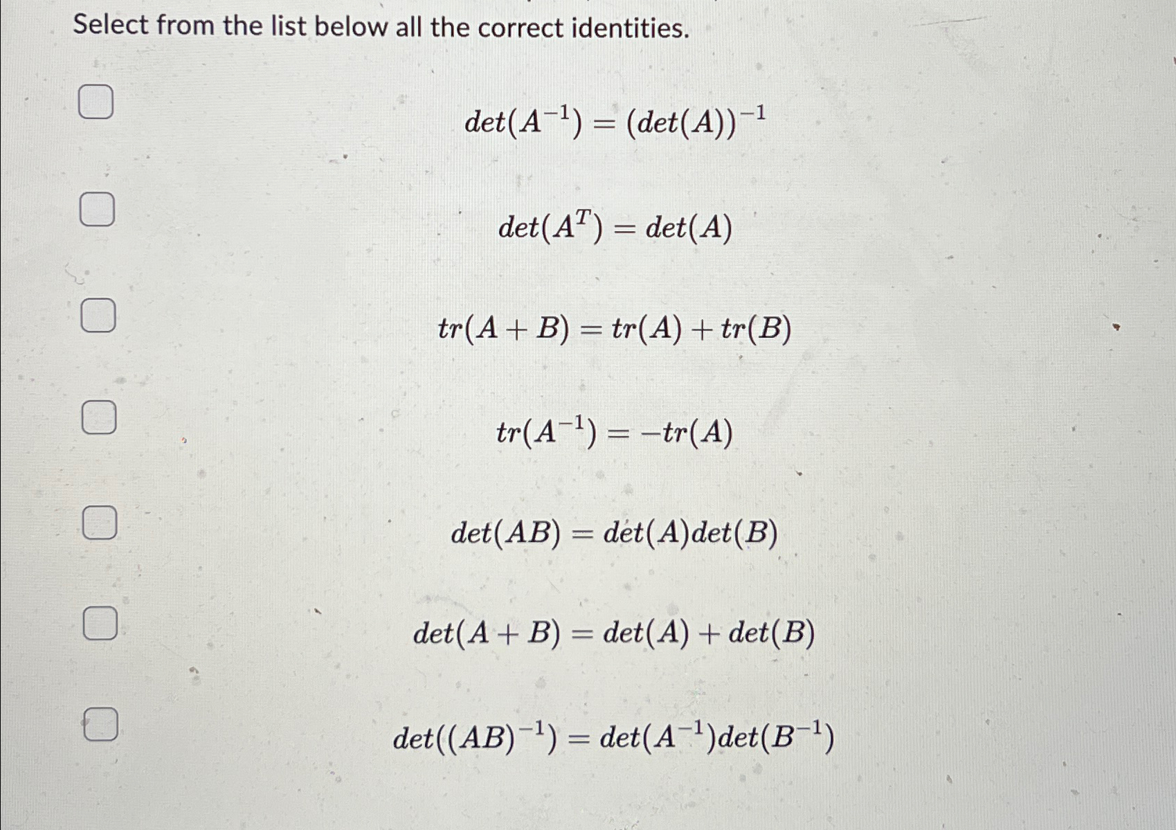 Solved Select from the list below all the correct | Chegg.com