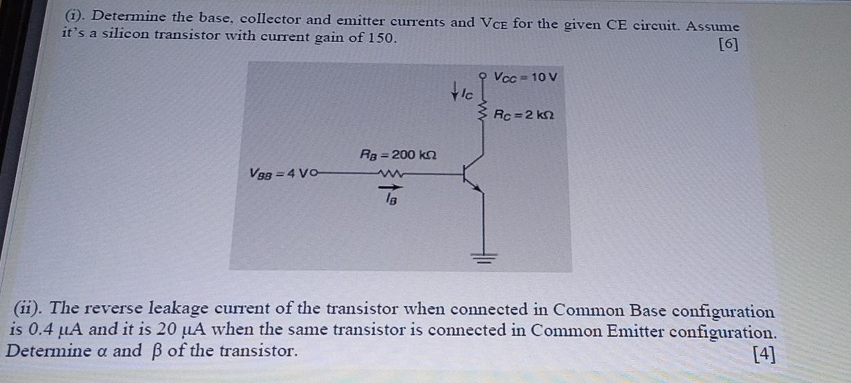 Solved (1). Determine the base, collector and emitter | Chegg.com