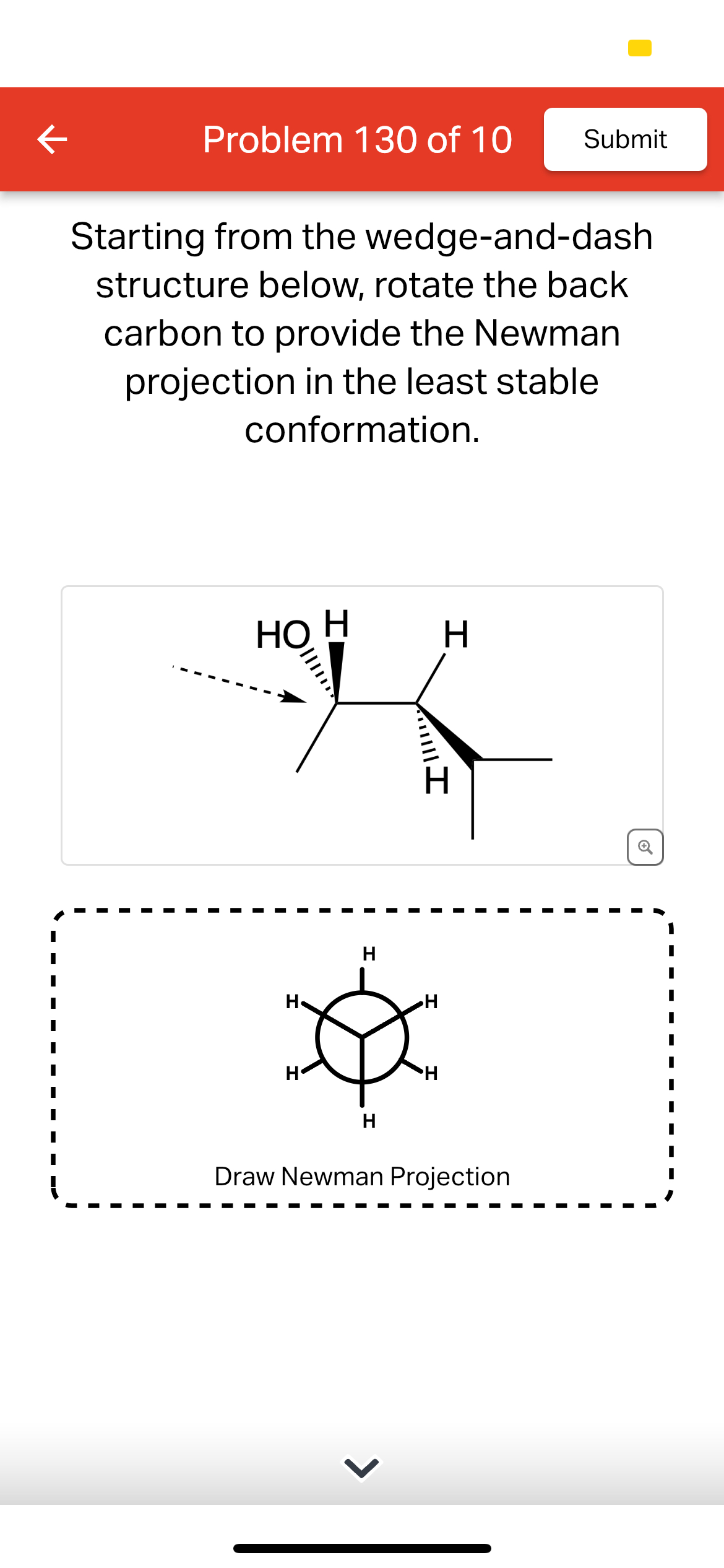 Solved Problem 130 ﻿of 10Starting from the wedge-and-dash | Chegg.com