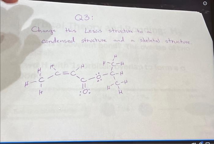Solved Change this Lewis structure to a condensed structure | Chegg.com
