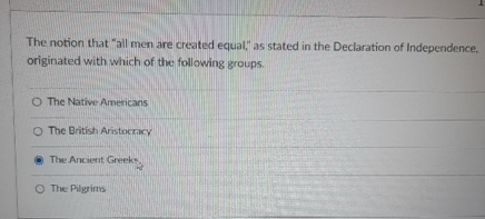 Solved The notion that "all men are created equal," as | Chegg.com