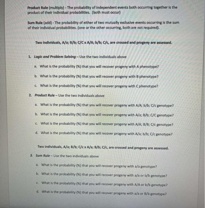 Product Rule (multiply) - The probability of | Chegg.com