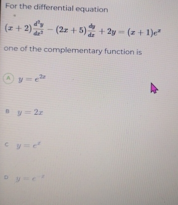 Solved For the differential | Chegg.com