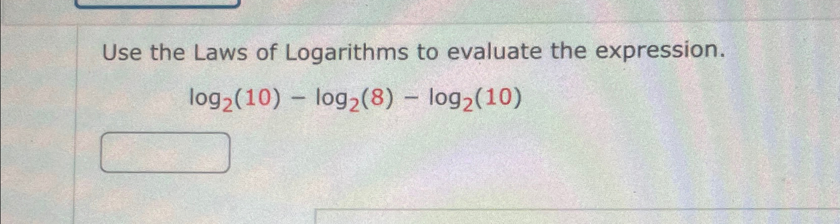Solved Use the Laws of Logarithms to evaluate the | Chegg.com