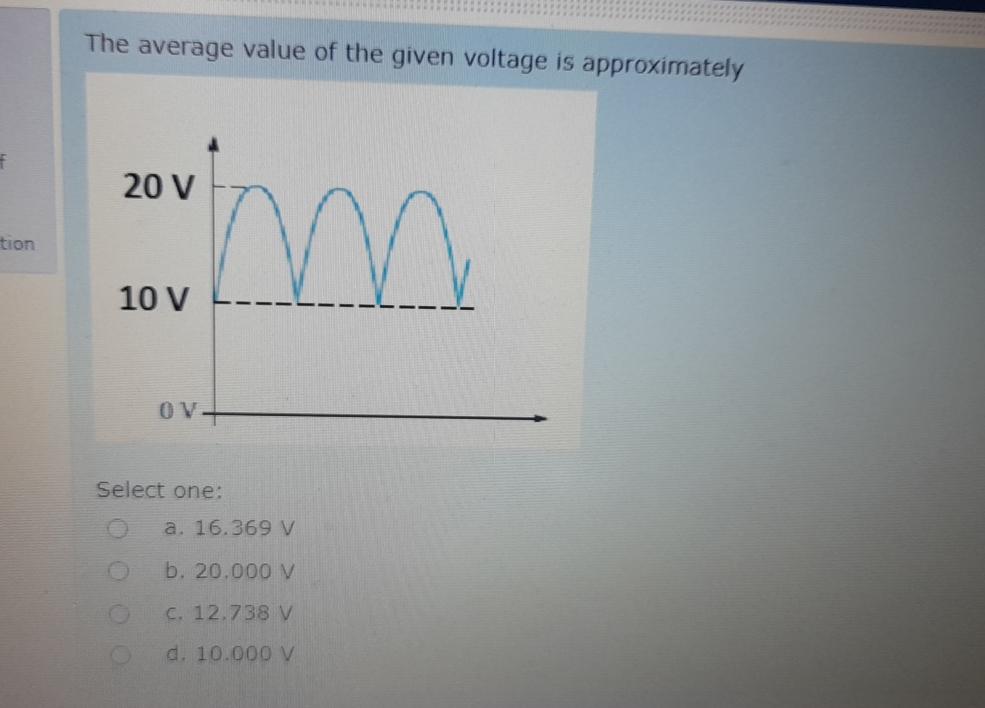 Solved The average value of the given voltage is | Chegg.com