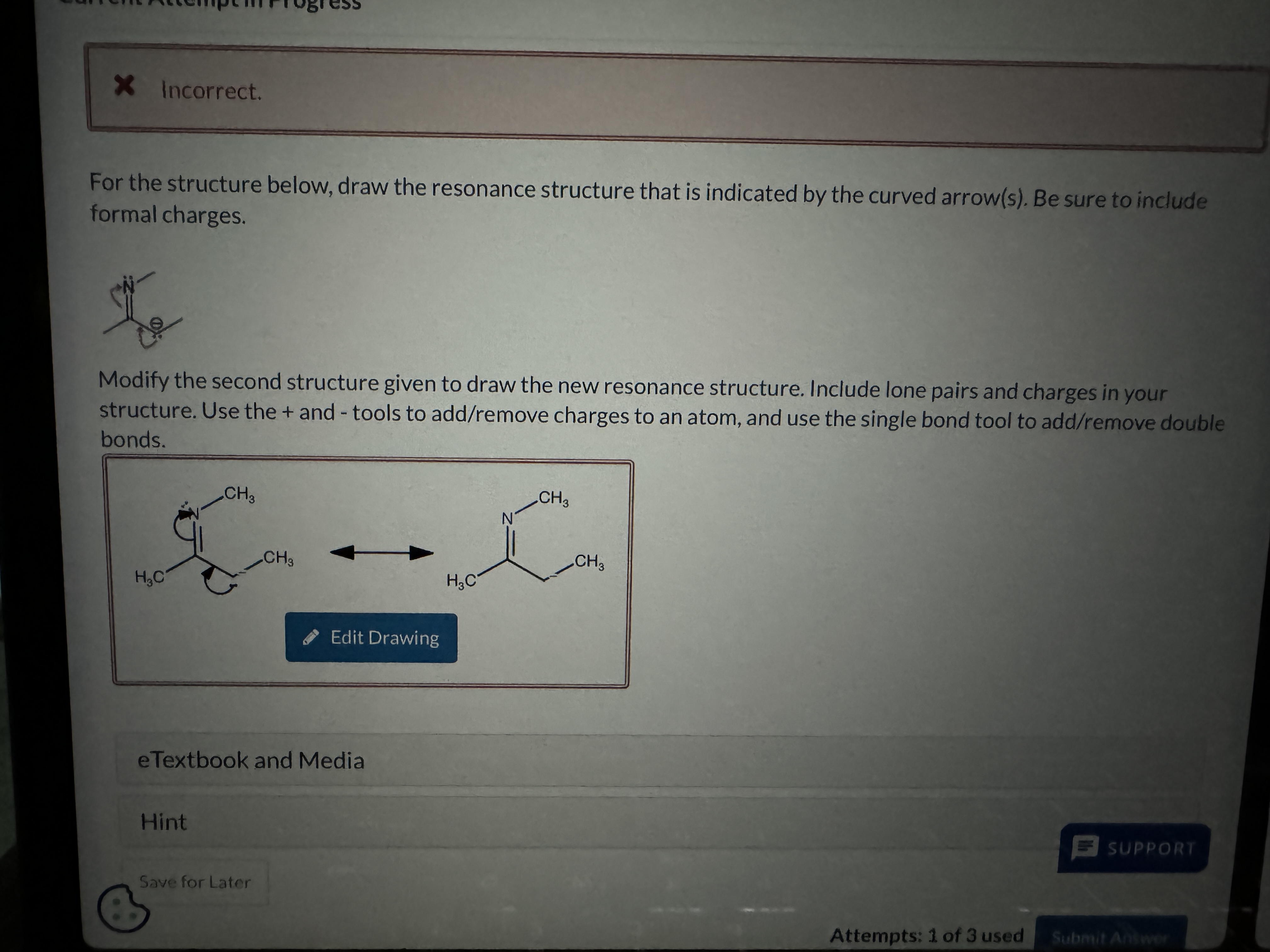 Solved For the structure below, draw the resonance structure | Chegg.com