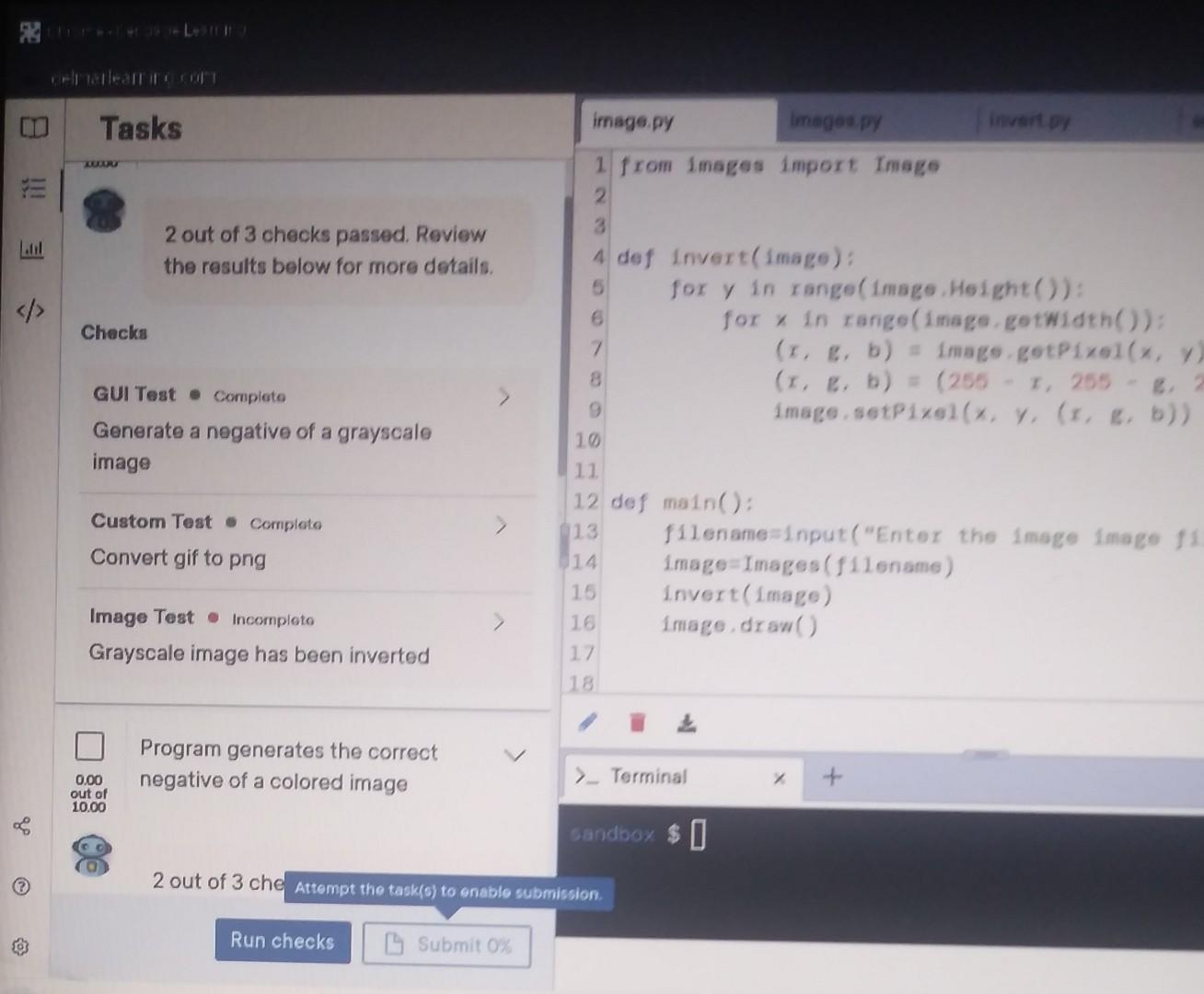 Solved What the code for this and how to invert an image. I | Chegg.com