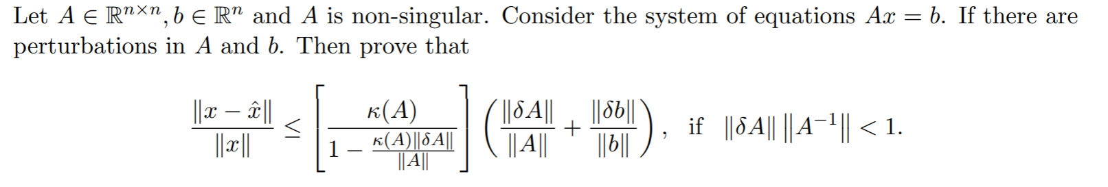 Solved Let AinRn×n,binRn ﻿and A ﻿is non-singular. Consider | Chegg.com