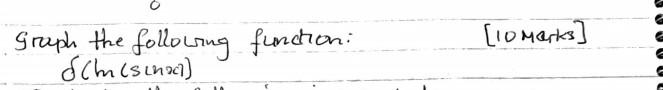 Graph the following function: [10 Marks] δ(ln(sinx)) | Chegg.com