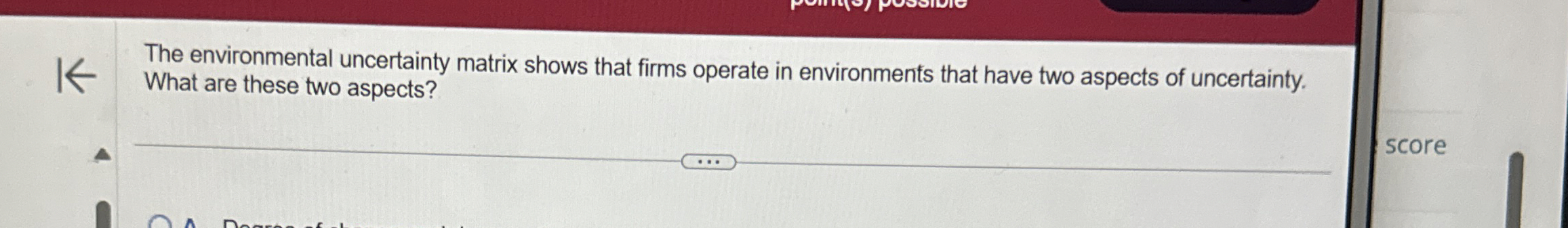 Solved The environmental uncertainty matrix shows that firms | Chegg.com
