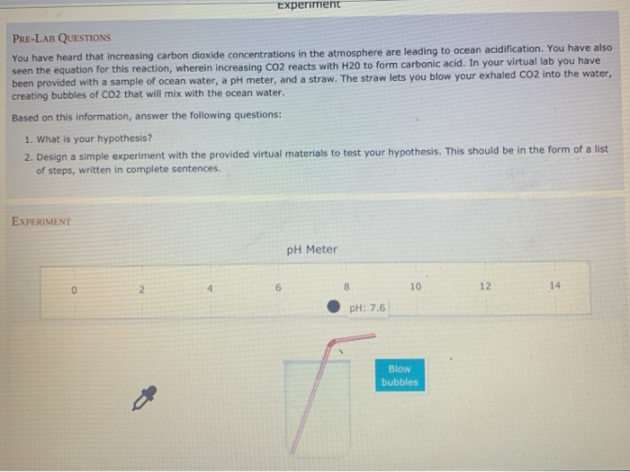 Solved EXPERIMENT pH Meter pH: Blow bubbles POST-LAB | Chegg.com