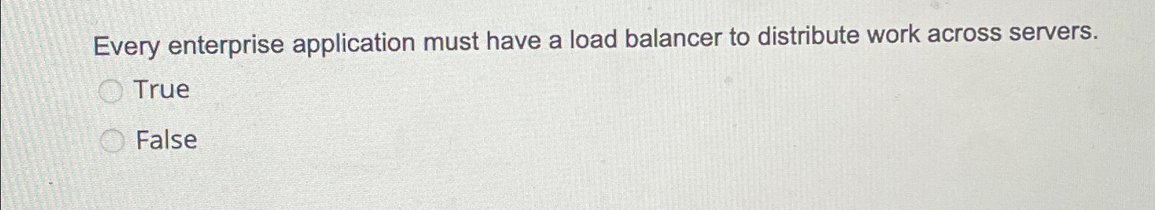 Solved Every enterprise application must have a load | Chegg.com