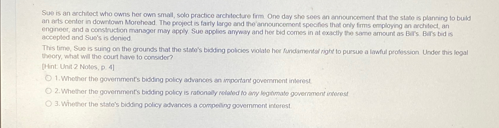 Solved Sue is an architect who owns her own small, solo | Chegg.com
