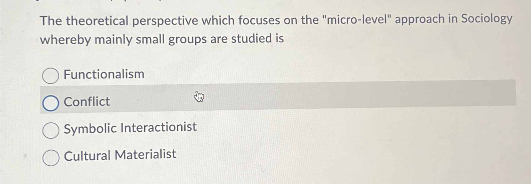 Solved The theoretical perspective which focuses on the | Chegg.com