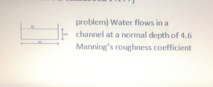Solved L problem) Water flows in a channel at a normal depth | Chegg.com