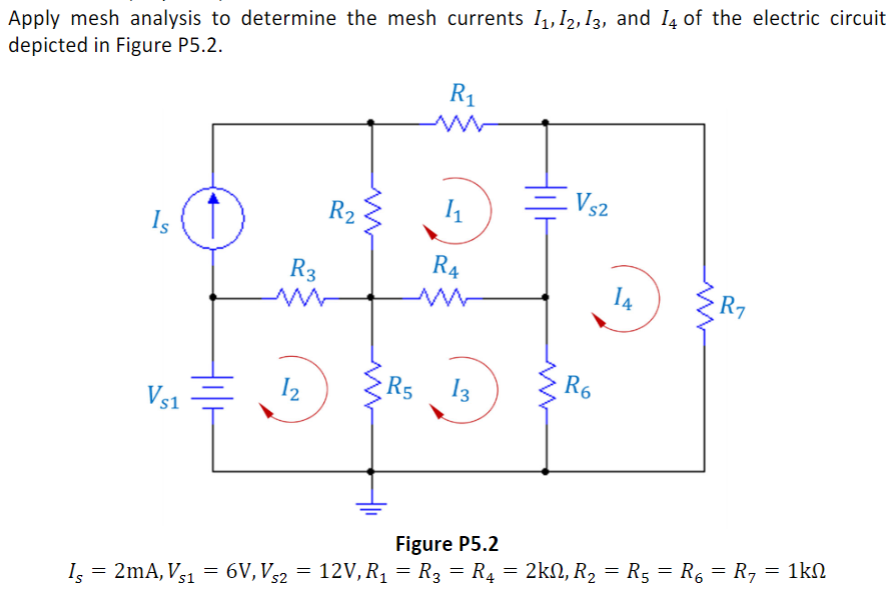 Solved Apply mesh analysis to determine the mesh currents | Chegg.com