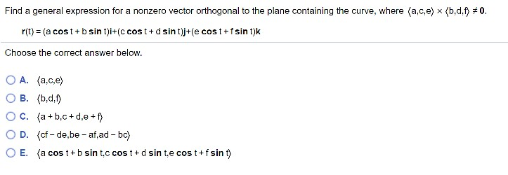 Find a general expression for a nonzero vector | Chegg.com