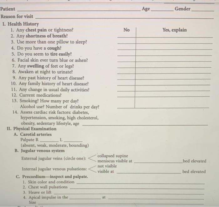 Solved fill in and create a soap note for cardiovascular | Chegg.com