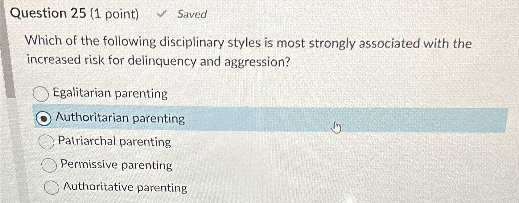 Solved Question 25 (1 ﻿point) ﻿SavedWhich of the following | Chegg.com