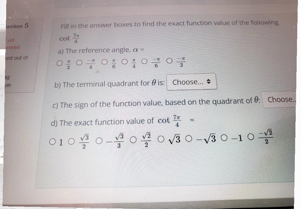 Solved Fill in the answer boxes to find the exact function | Chegg.com