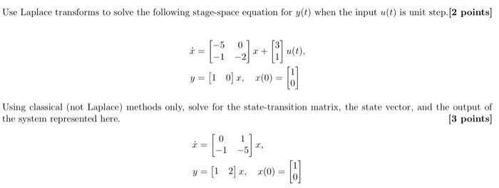Solved Use Laplace transforms to solve the following | Chegg.com