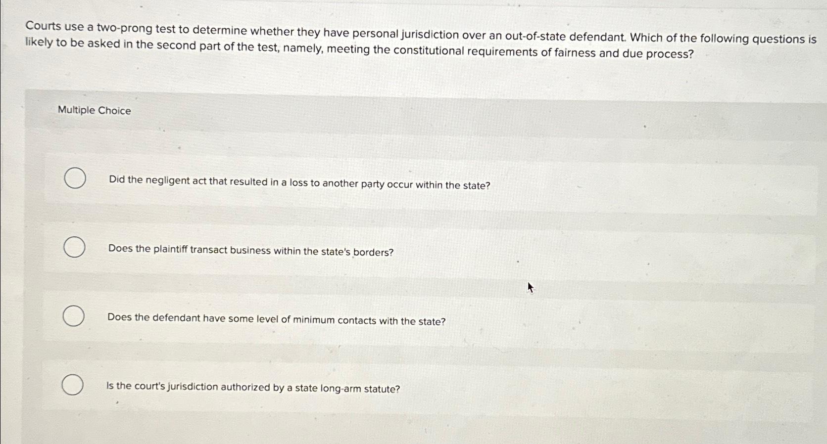 Solved Courts use a two-prong test to determine whether they | Chegg.com