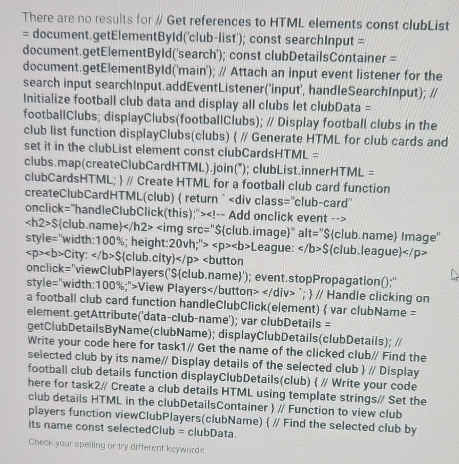Solved There are no results for // ﻿Get references to HTML | Chegg.com