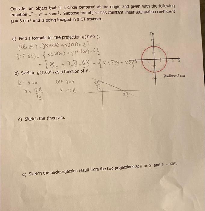 Solved Consider an object that is a circle centered at the | Chegg.com