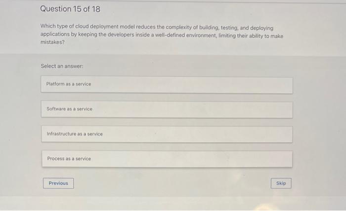 Solved Which type of cloud deployment model reduces the | Chegg.com
