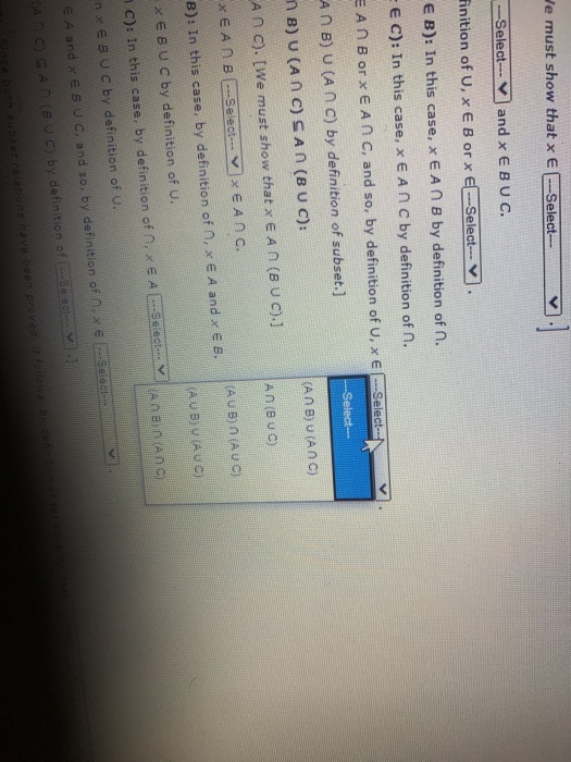 Solved Consider the statement For all sets A, B, and C, AN | Chegg.com