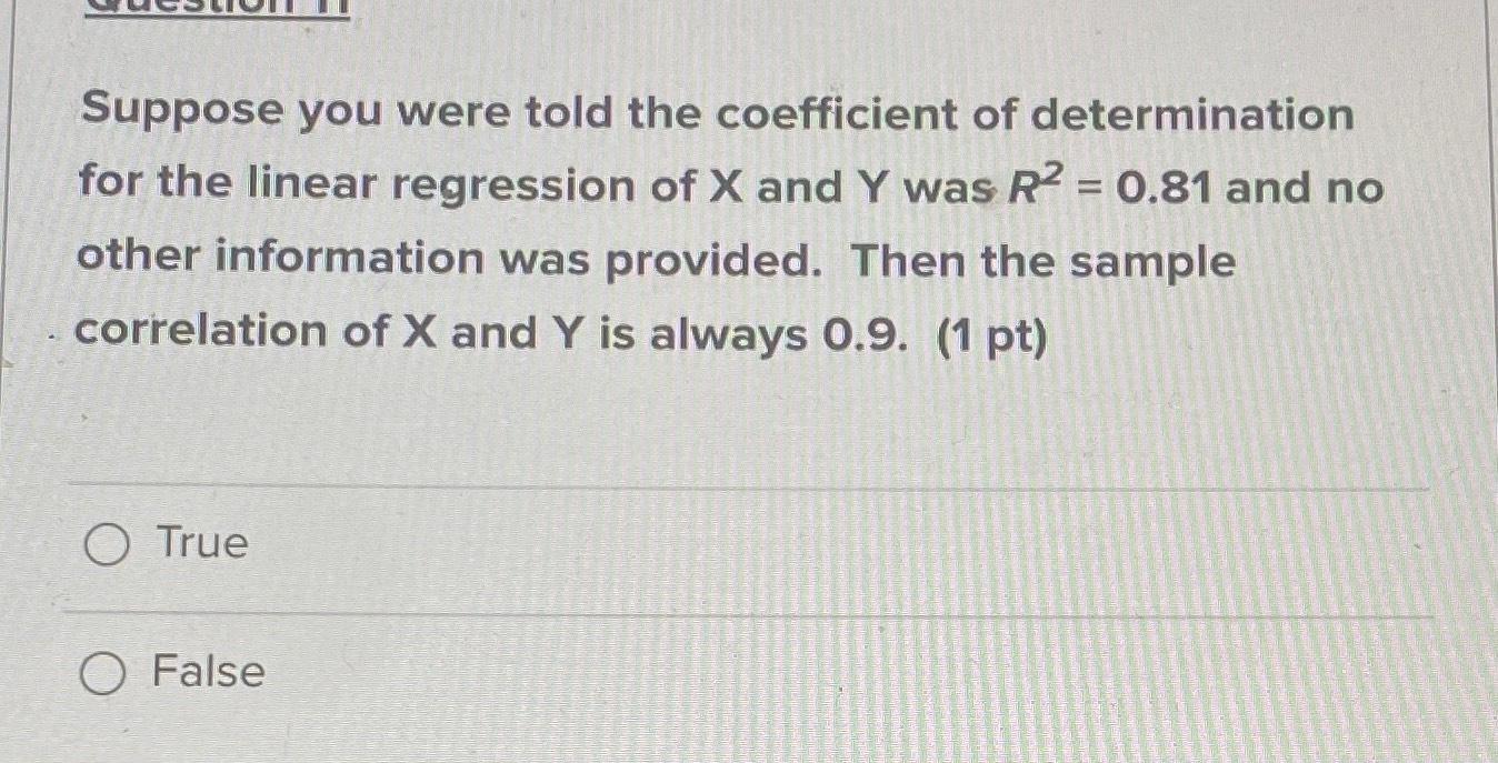 Solved Suppose you were told the coefficient of | Chegg.com