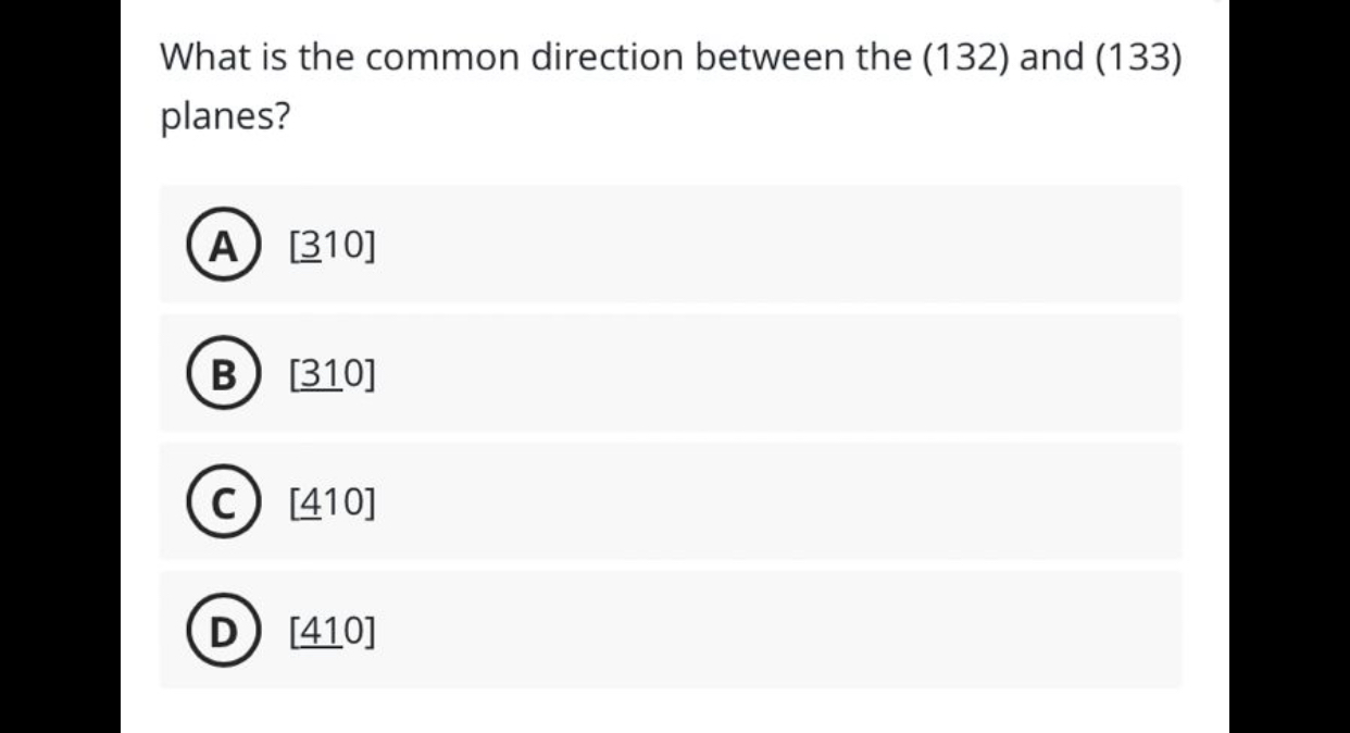 Solved What is the common direction between the (132) ﻿and | Chegg.com
