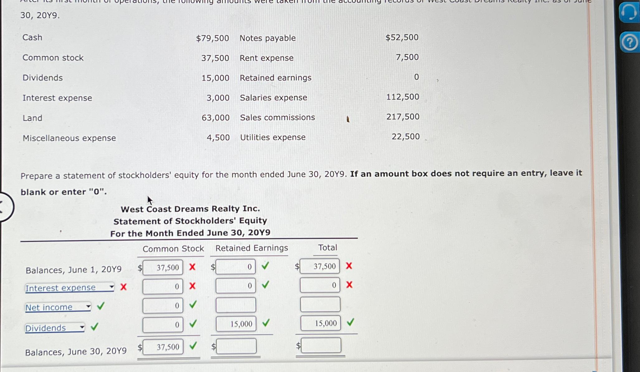 Solved 30,20Y9.\table[[,$79,500,Notes payable,$52,500 | Chegg.com
