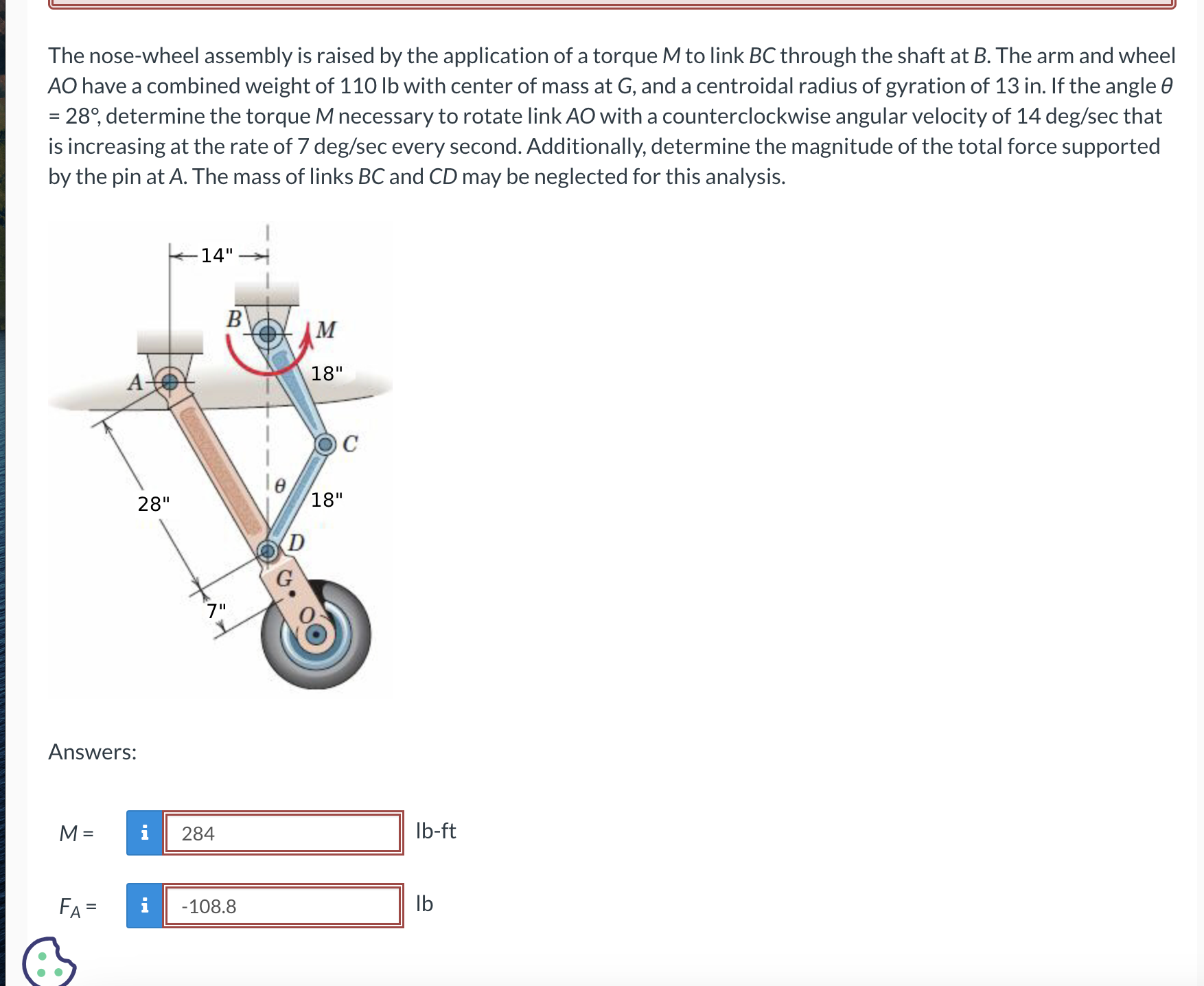 Solved The nose-wheel assembly is ﻿raised by ﻿the | Chegg.com