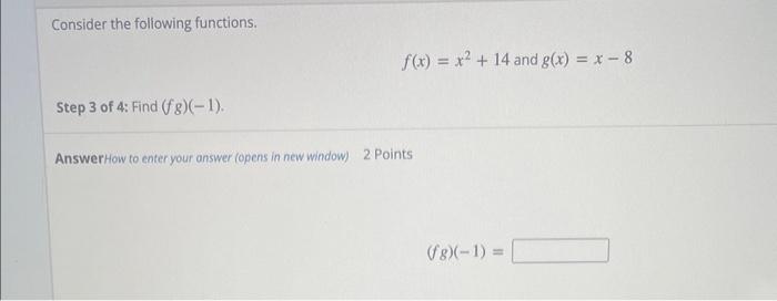 Solved Consider the following functions. f(x)=x2+14 and | Chegg.com