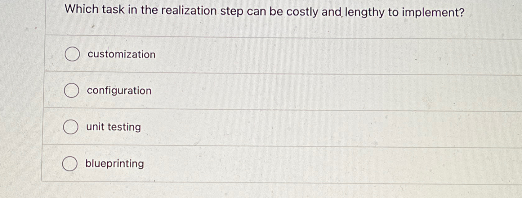 Solved Which task in the realization step can be costly and | Chegg.com