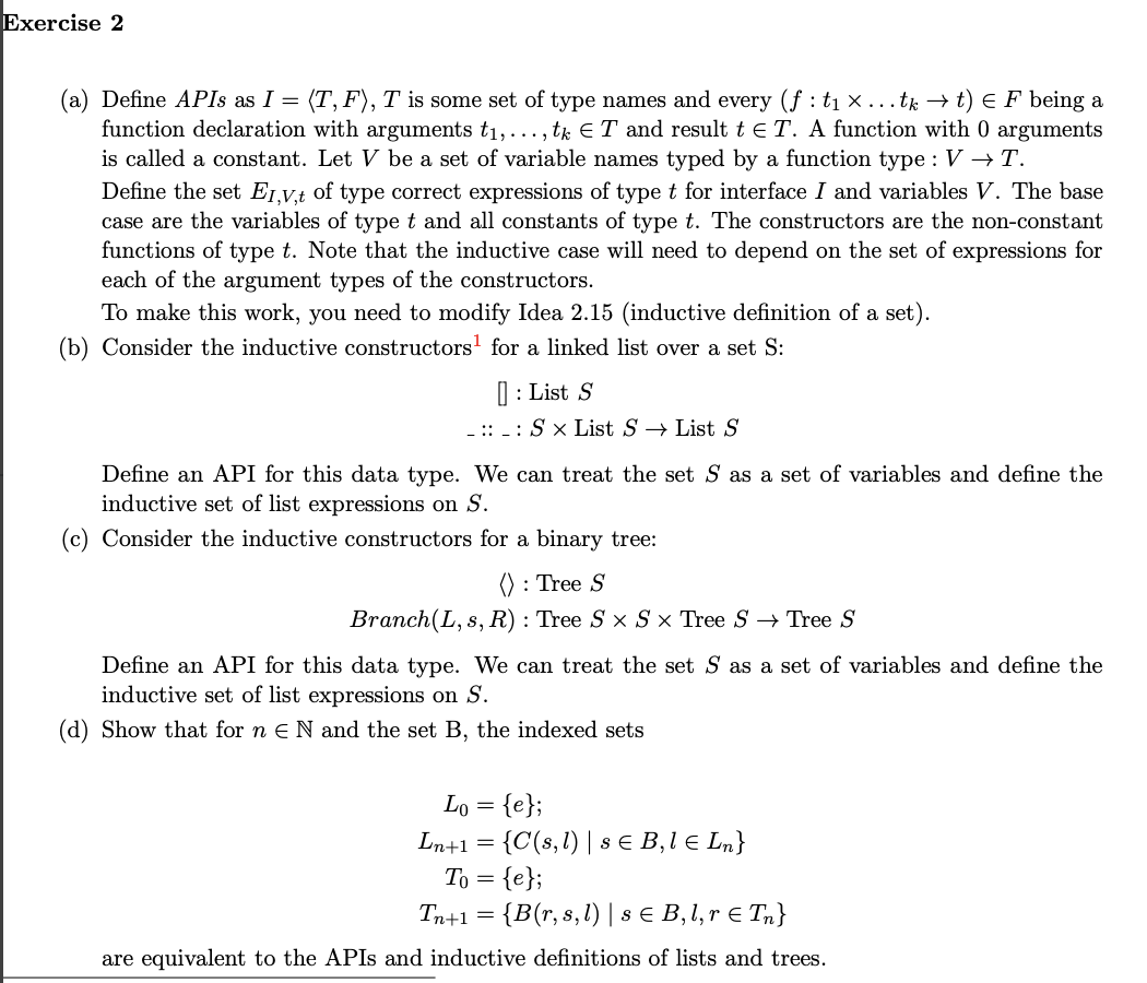 Solved dea 2.15 ﻿An inductive definition of a set S | Chegg.com