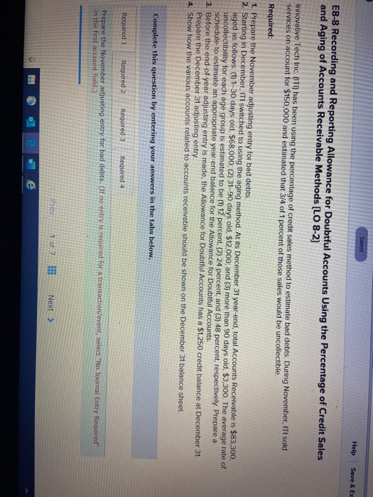 Solved Help Save & Ex E8-8 Recording and Reporting Allowance | Chegg.com