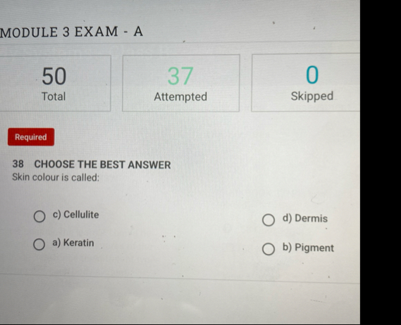 Solved Module 3 ﻿exam ﻿a50total37attempted0skipped38