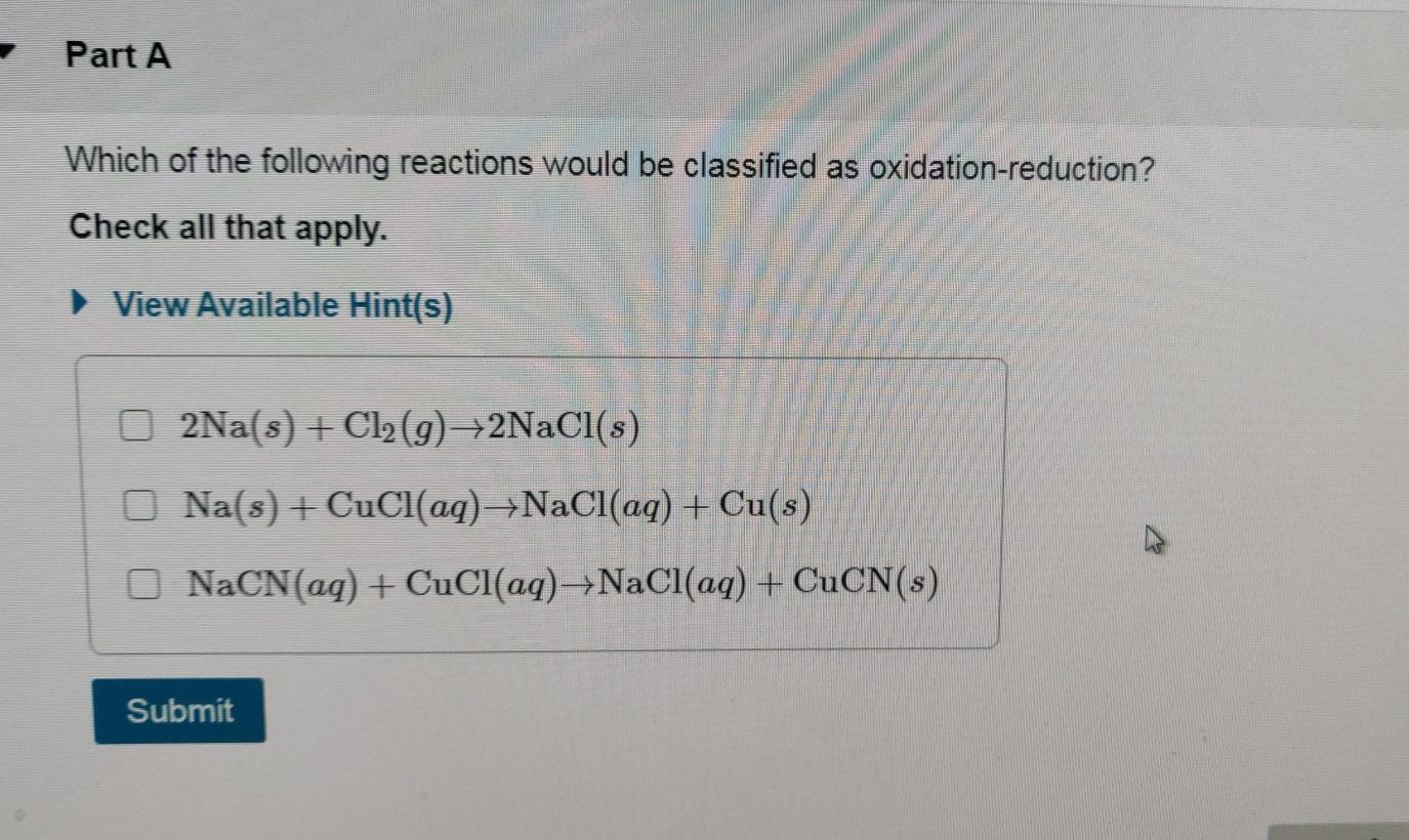 Solved Classify the following reactions as synthesis, | Chegg.com