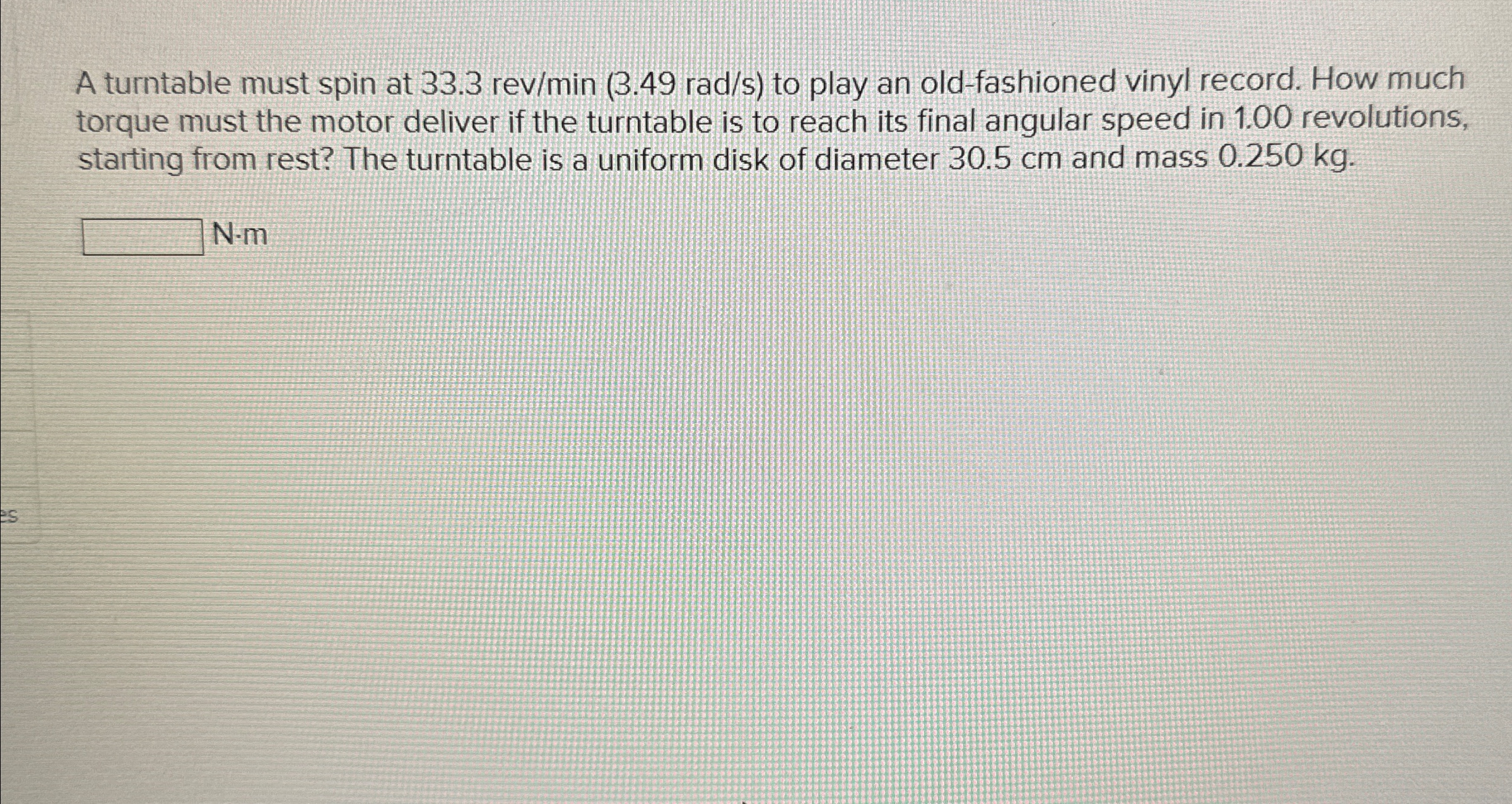 Solved A turntable must spin at ) ﻿to play an old-fashioned | Chegg.com