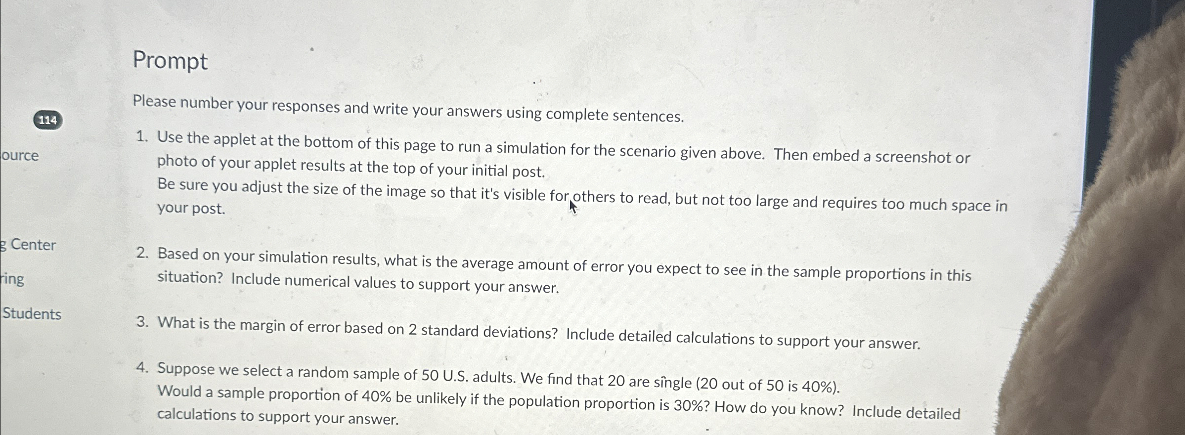 Solved PromptPlease number your responses and write your | Chegg.com