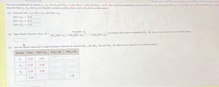 Solved (Assume that A1,A2, and A2 are mutually exchulve | Chegg.com